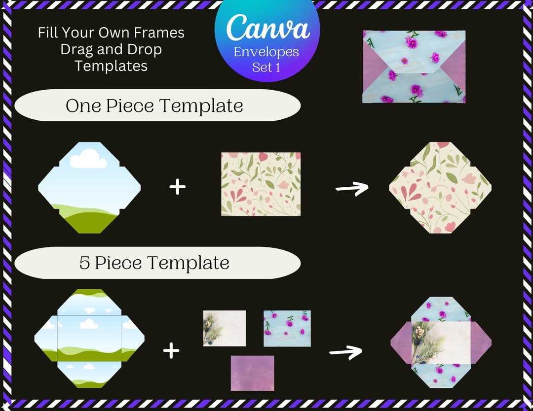 Envelope Canva Frames 2 Designs Commercial and Personal - Etsy