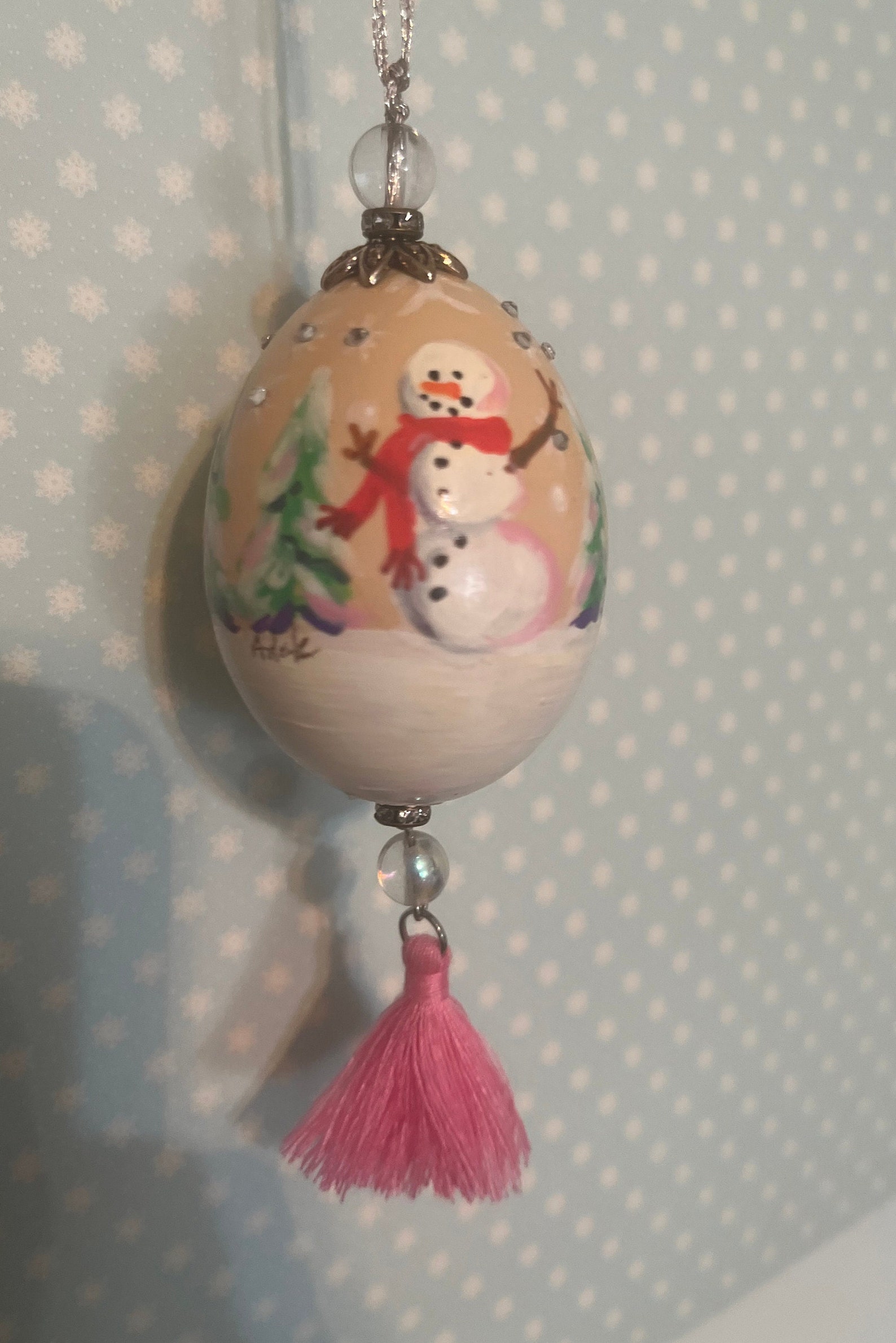 Snowman Egg Ornament - Etsy