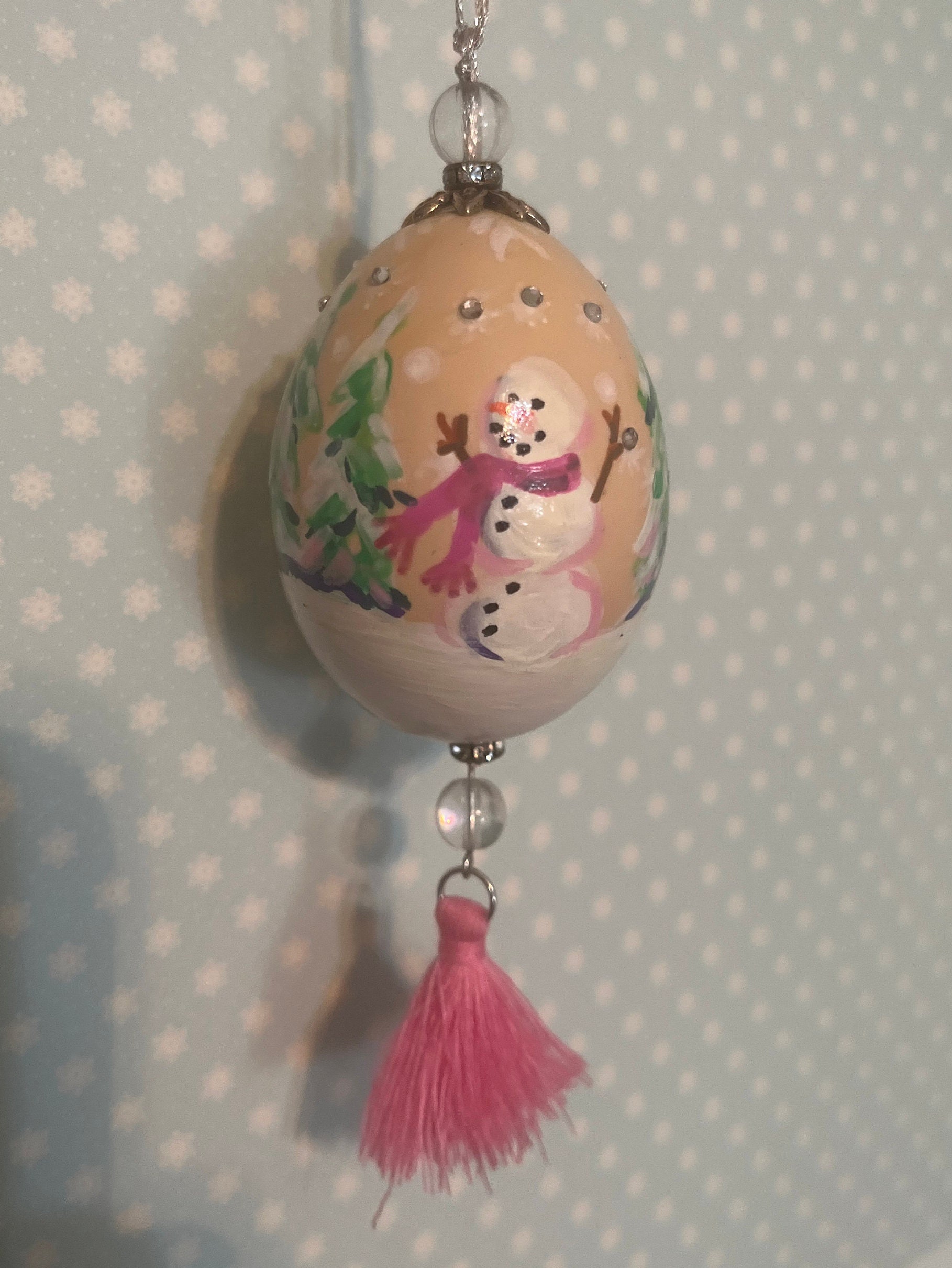 Snowman Egg Ornament - Etsy