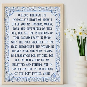 Catholic Morning Offering Prayer Printable: Traditional Prayer Art ...