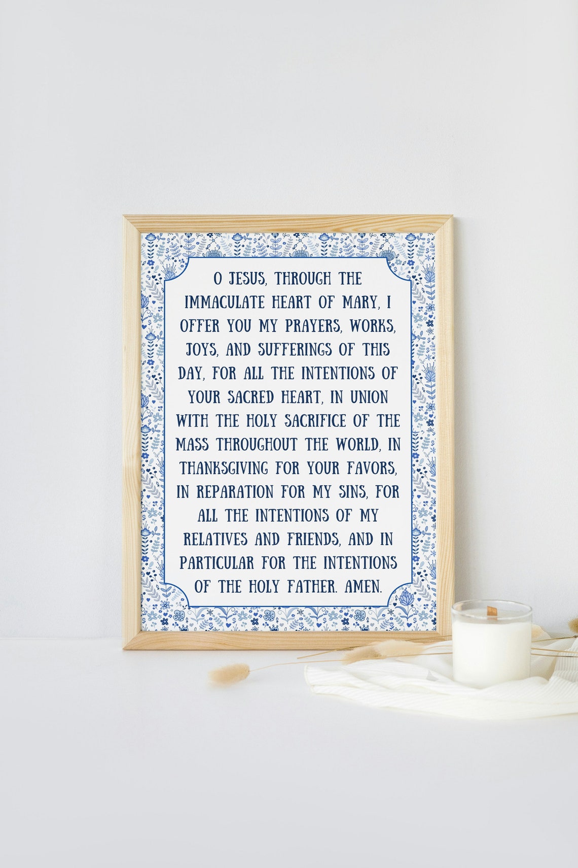 Catholic Morning Offering Prayer Printable Catholic Wall Art Catholic ...