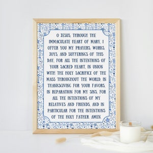 Catholic Morning Offering Prayer Printable: Traditional Prayer Art ...