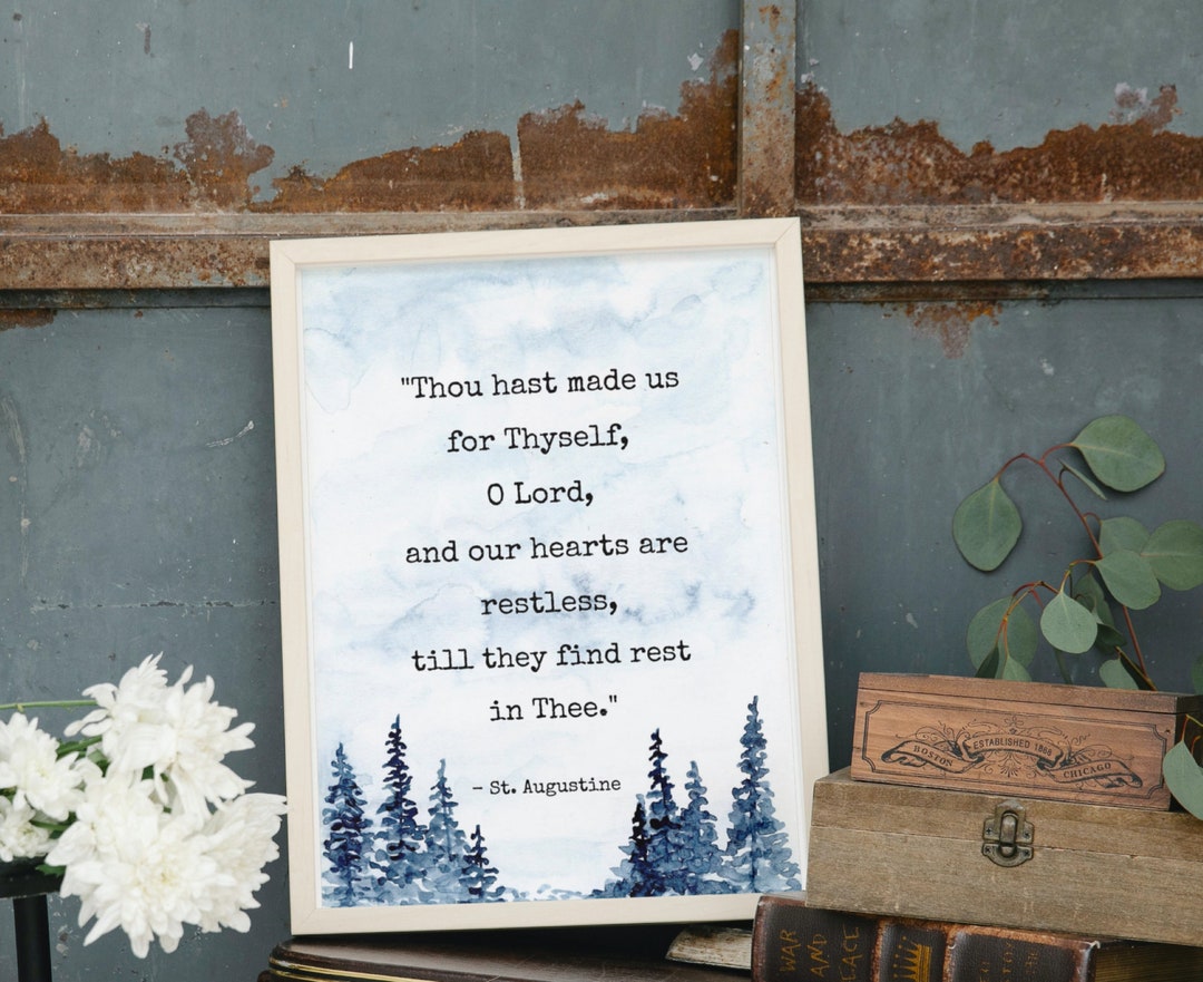 Saint Augustine Quote Art, Digital Download Religious Wall Decor ...
