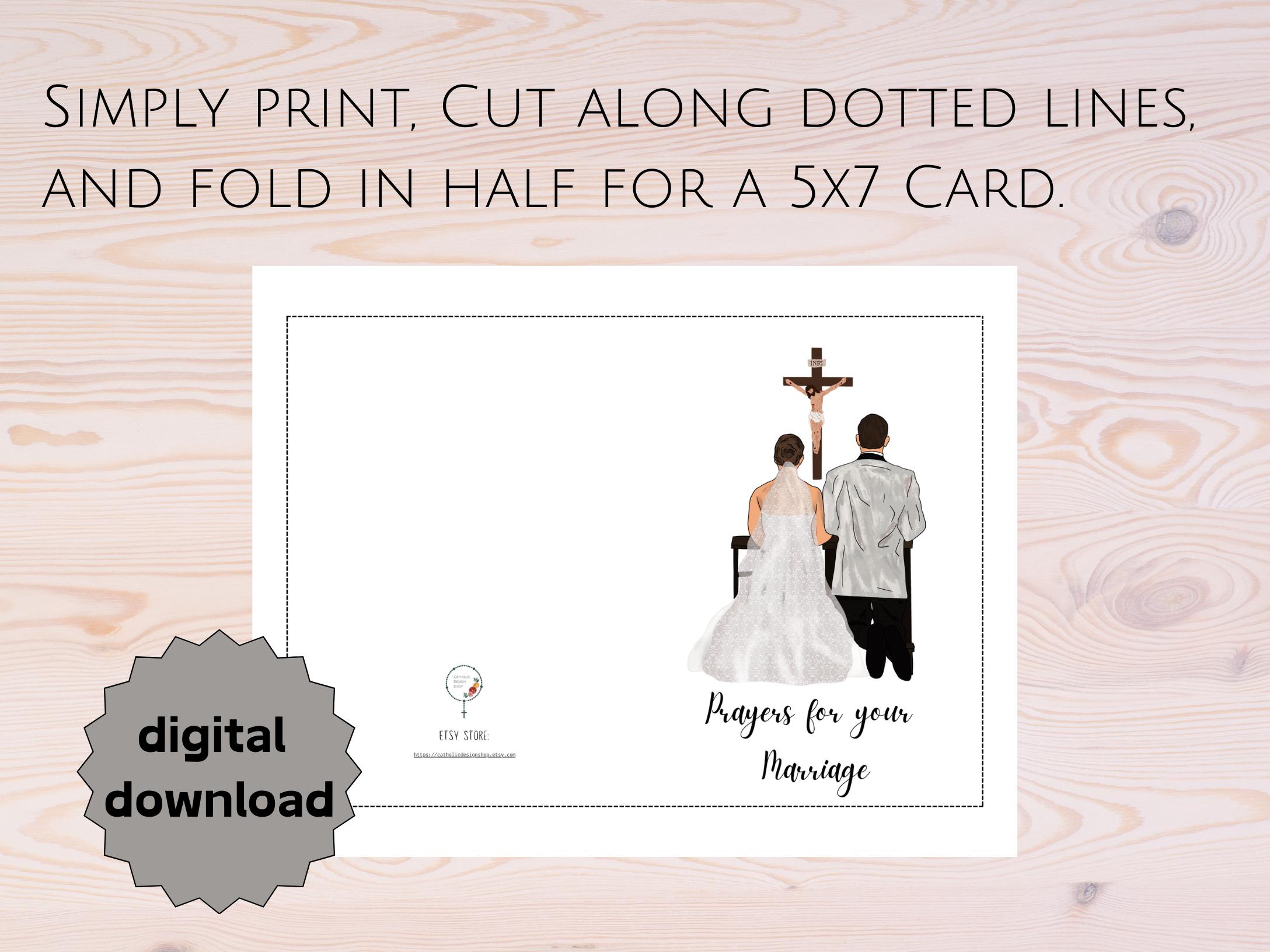 Catholic Wedding Card, Printable Catholic Card, Religious Wedding Card, Catholic Wedding Gifts ...