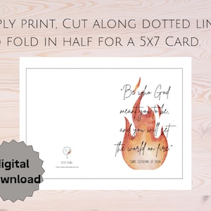 Catholic Confirmation Printable Card With Saint Quote for Digital ...