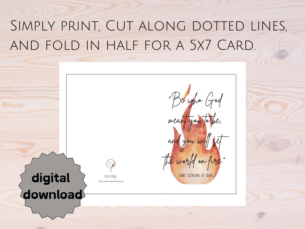 Catholic Confirmation Printable Card With Saint Quote for Digital ...