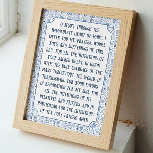 Catholic Morning Offering Prayer Printable: Traditional Prayer Art ...