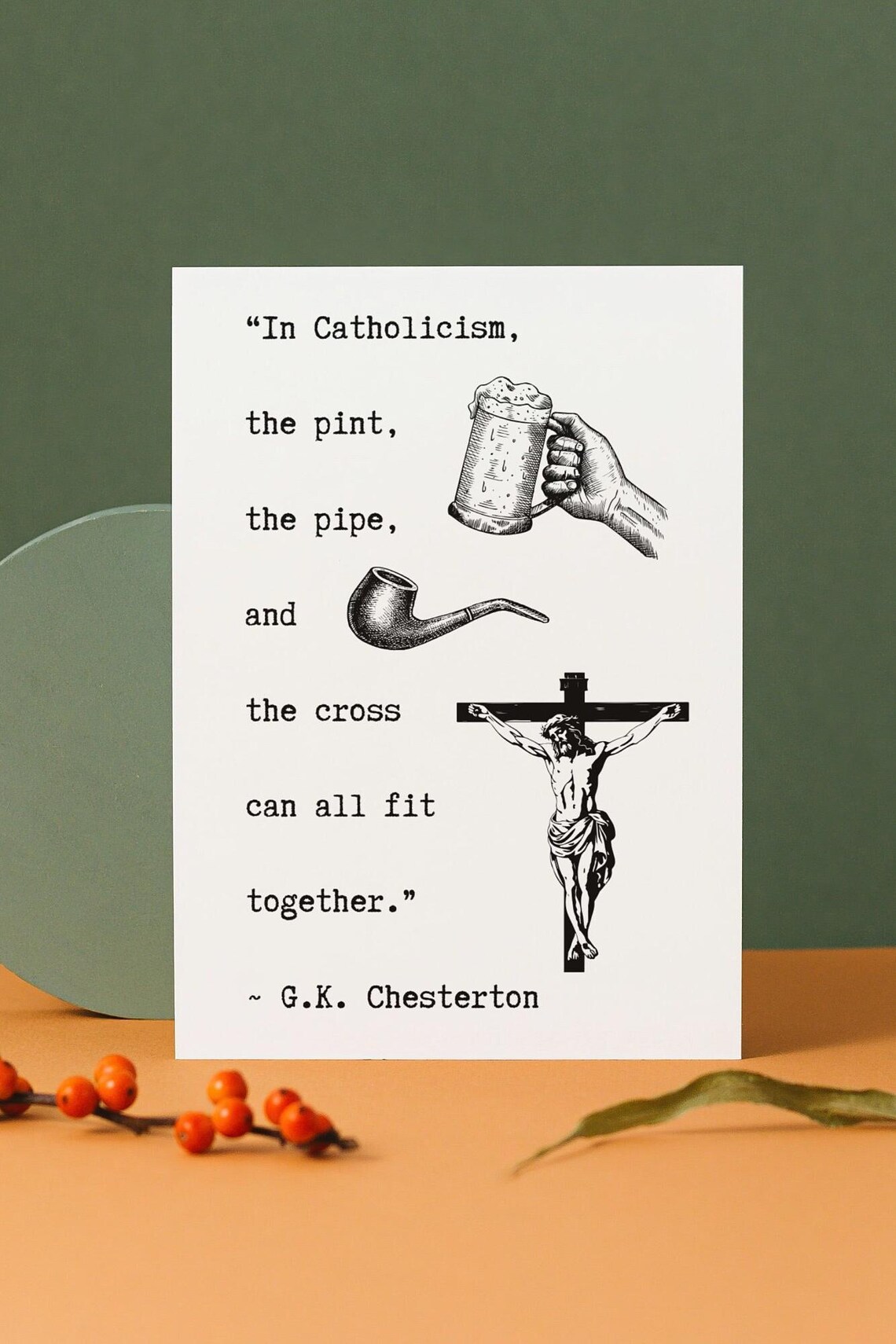 Catholic Card for Men, G.K. Chesterton Quote, Catholic Card, Catholic ...