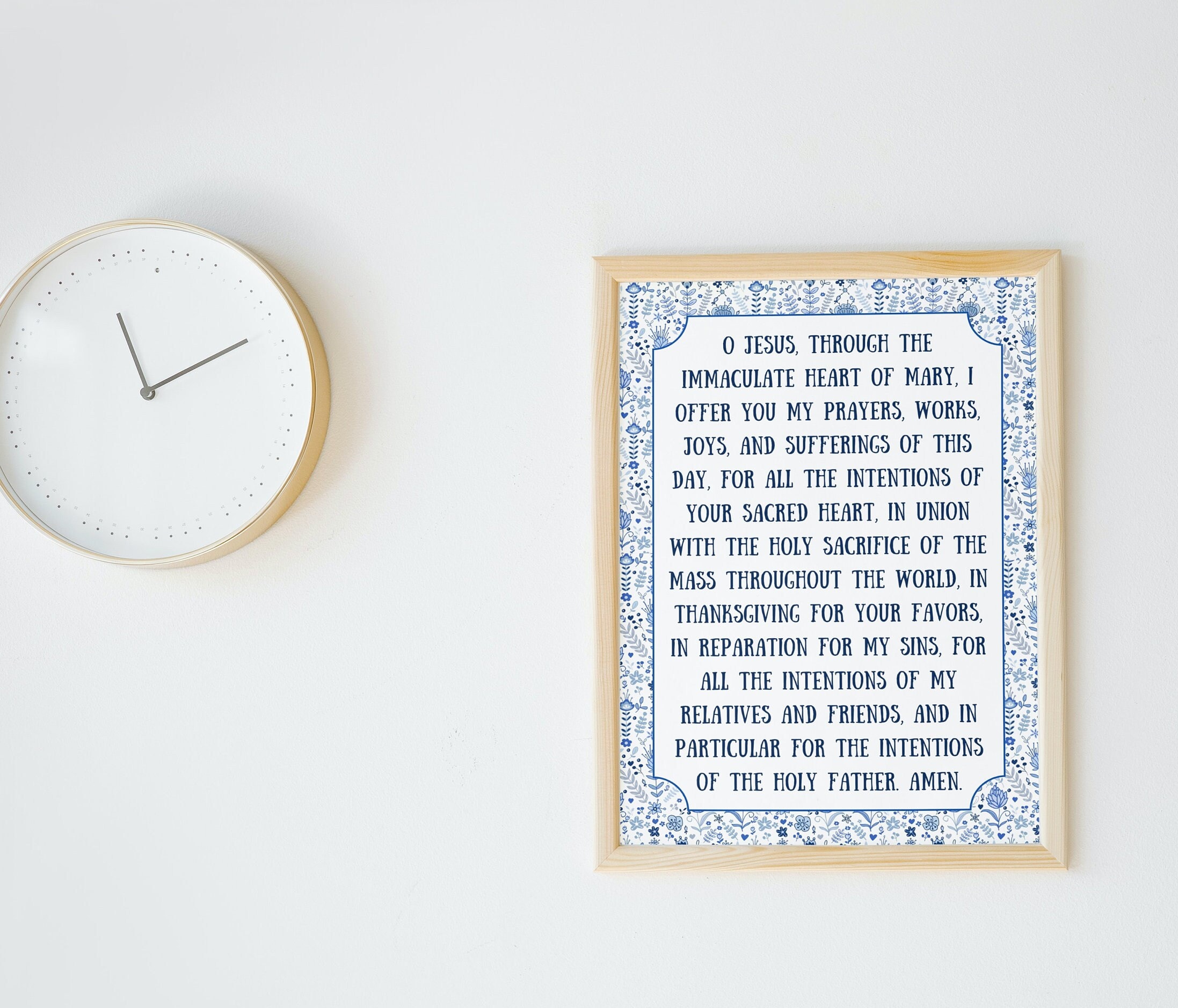 Catholic Morning Offering Prayer Printable Catholic Wall Art Catholic ...