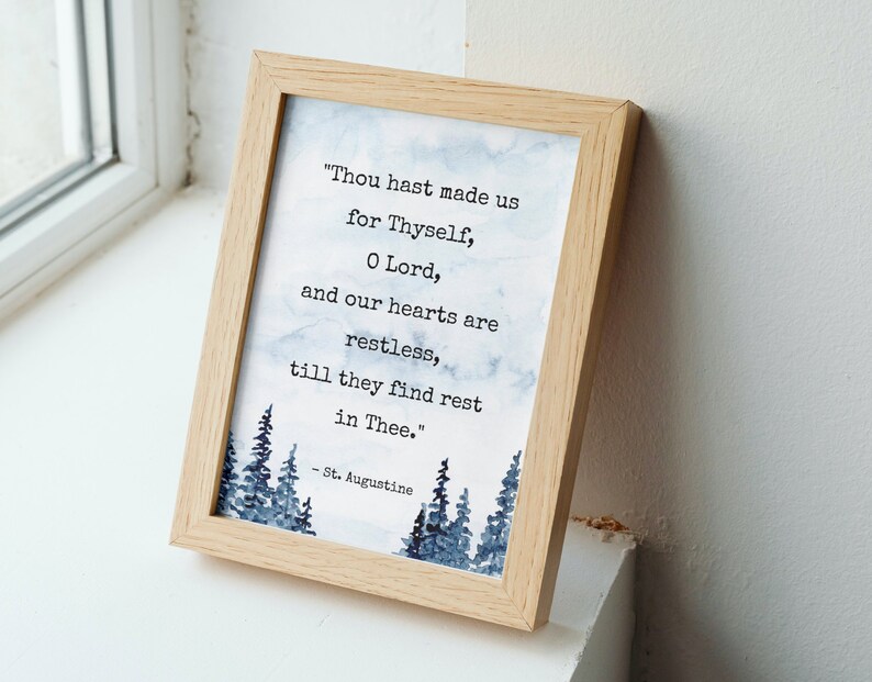 Saint Augustine Quote Art, Digital Download Religious Wall Decor ...