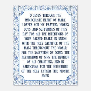 Catholic Morning Offering Prayer 8x10 Poster Print - Etsy