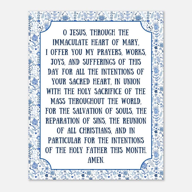 Catholic Morning Offering Prayer 8x10 Poster Print - Etsy