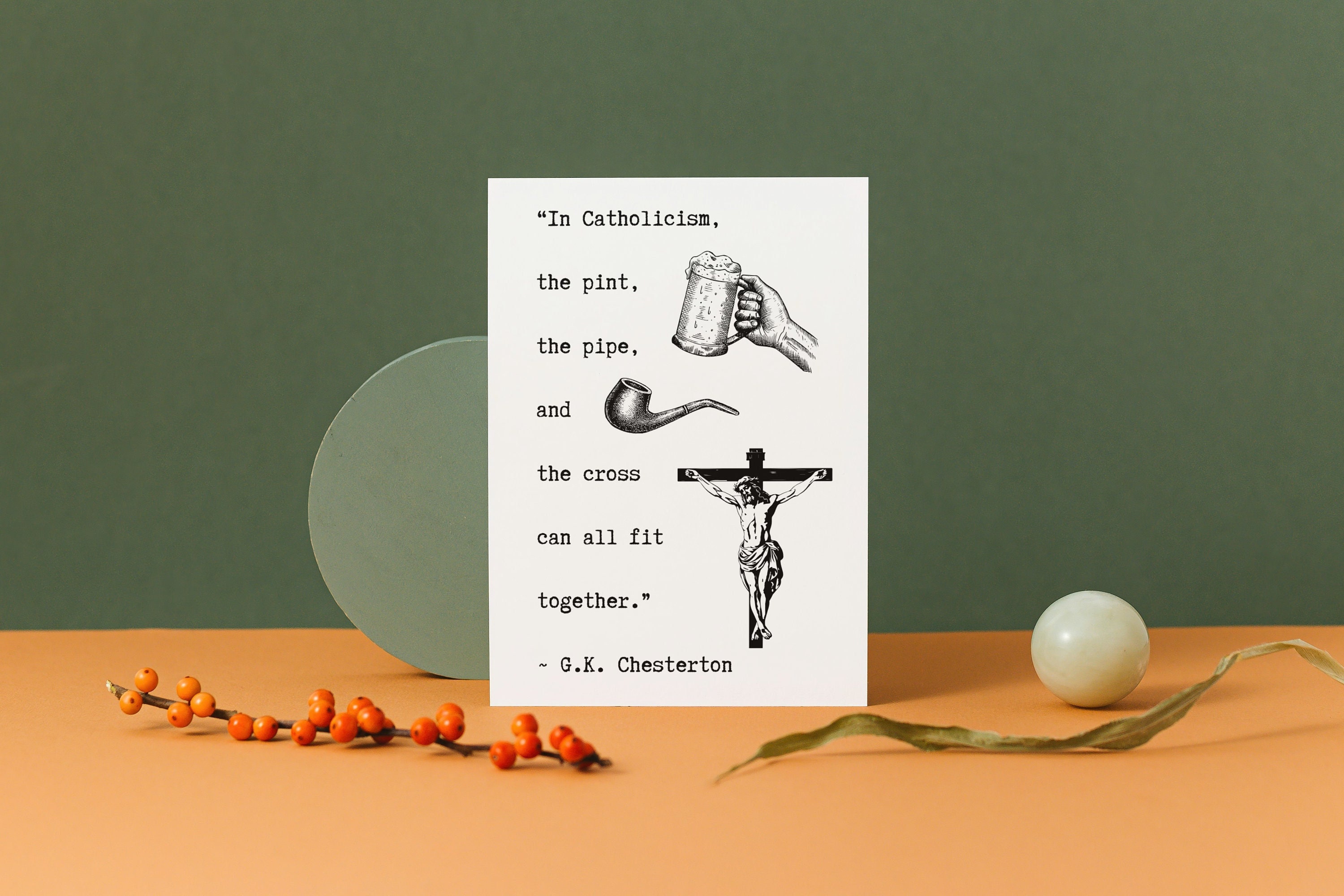 Catholic Card for Men, G.K. Chesterton Quote, Catholic Card, Catholic ...