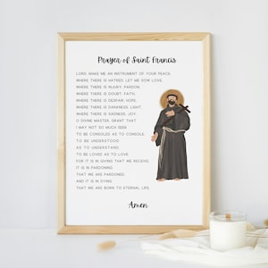 St. Francis Prayer Printable: Catholic Art, Holy Card (PDF) - Etsy