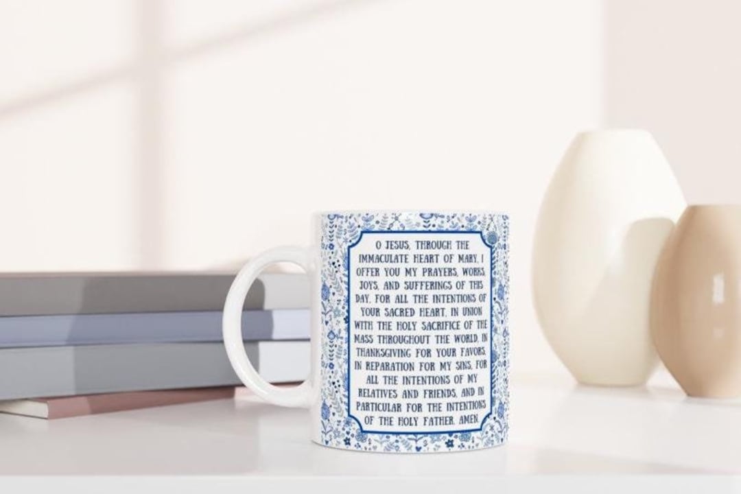 Traditional Catholic Morning Offering Prayer Mug for Coffee or Tea ...