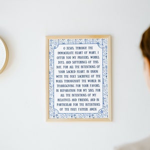 Catholic Wall Art Morning Offering Prayer Printable: Traditional Prayer ...