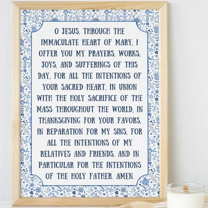 Catholic Morning Offering Prayer Printable, Catholic Wall Art, Catholic ...