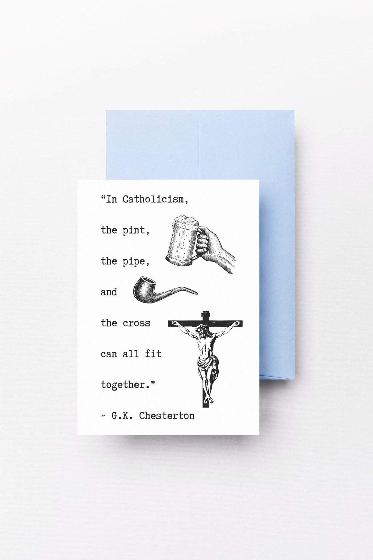 Catholic Card for Men, G.K. Chesterton Quote, Catholic Card, Catholic ...