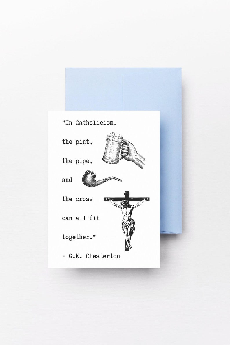 Catholic Card for Men, G.K. Chesterton Quote, Catholic Card, Catholic ...