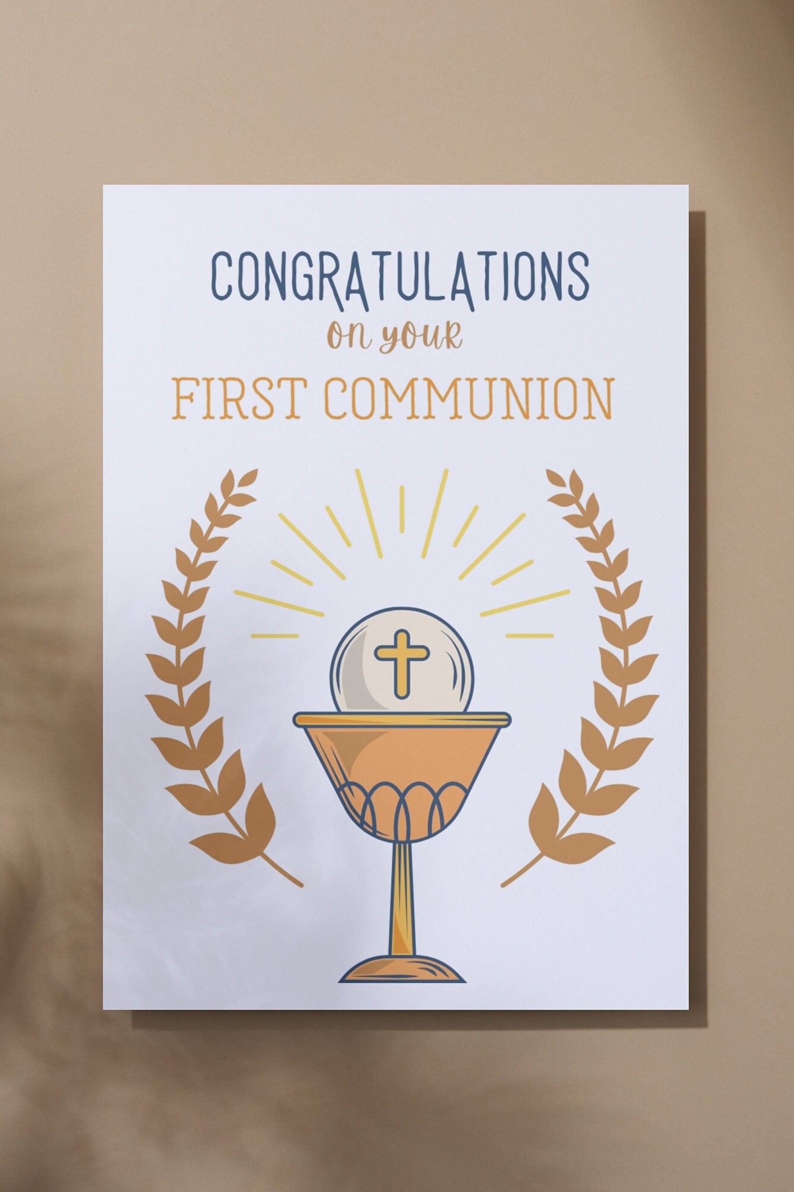 PRINTABLE Catholic First Communion Card Instant Download First ...