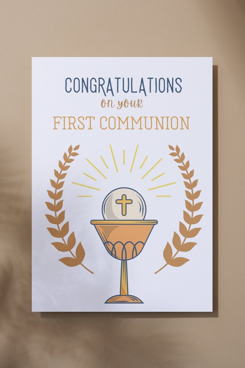PRINTABLE Catholic First Communion Card Instant Download First ...