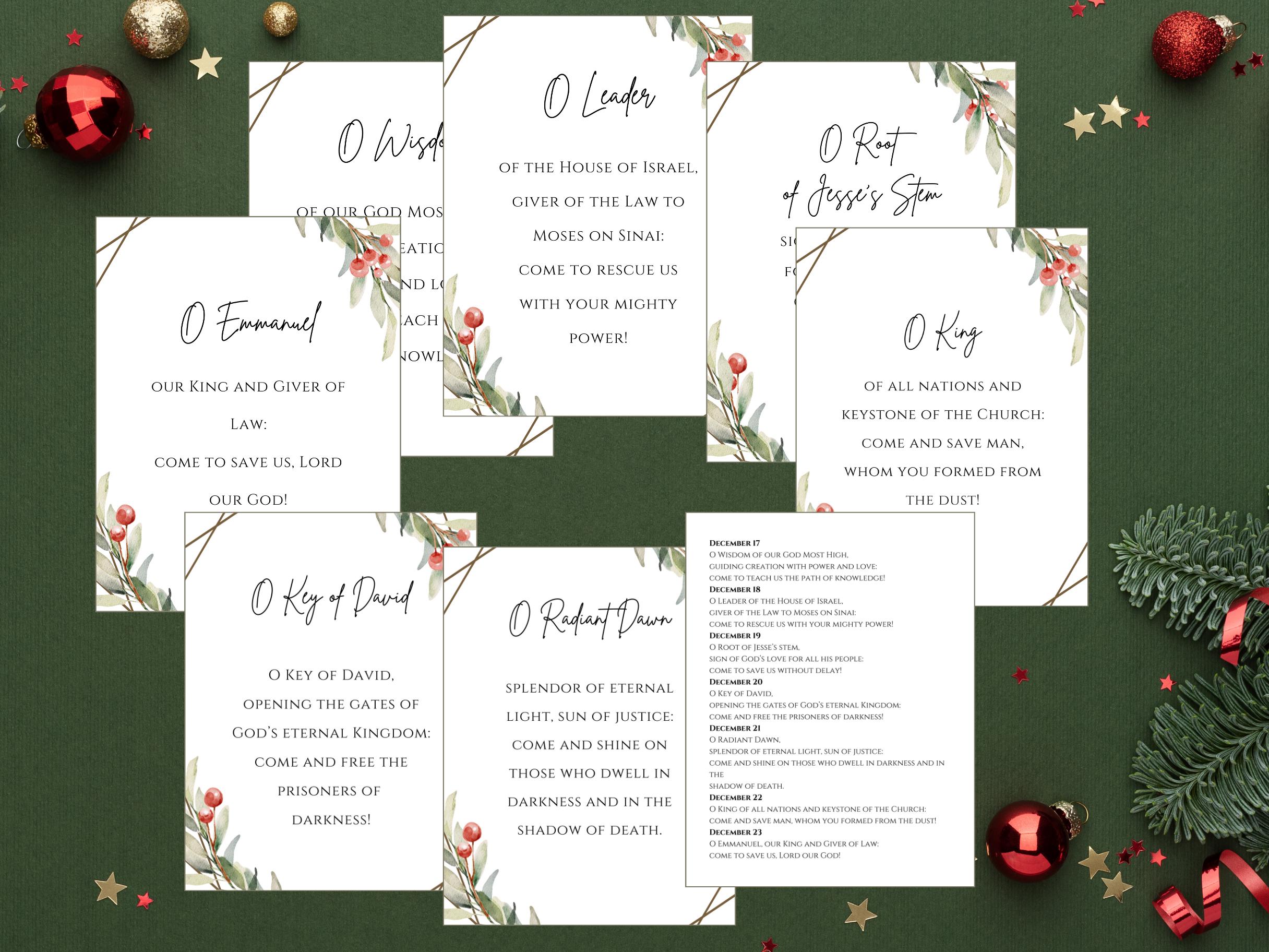 O Antiphons - Printable Prayers for Advent and Christmas Decor - Etsy