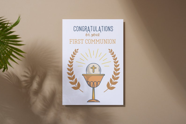 PRINTABLE Catholic First Communion Card Instant Download First ...