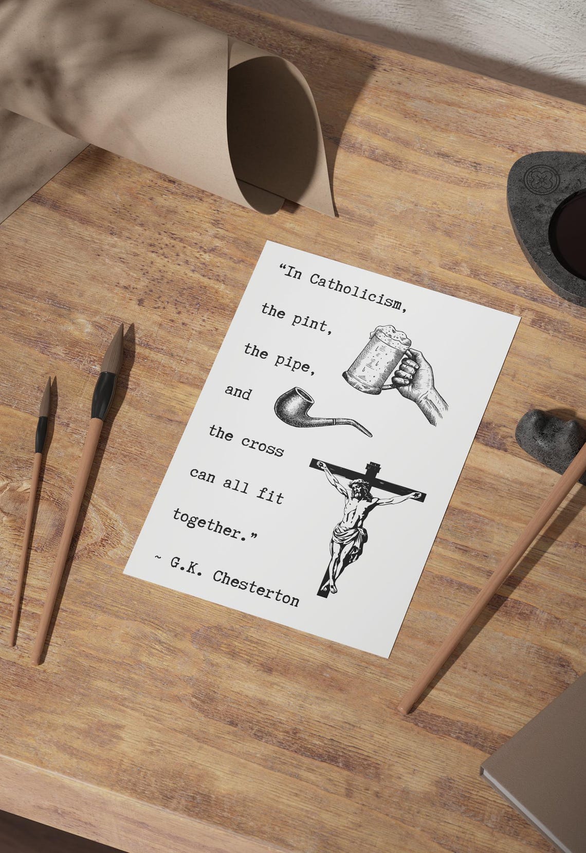 G.K. Chesterton Catholic Card for Men (PDF) - Etsy