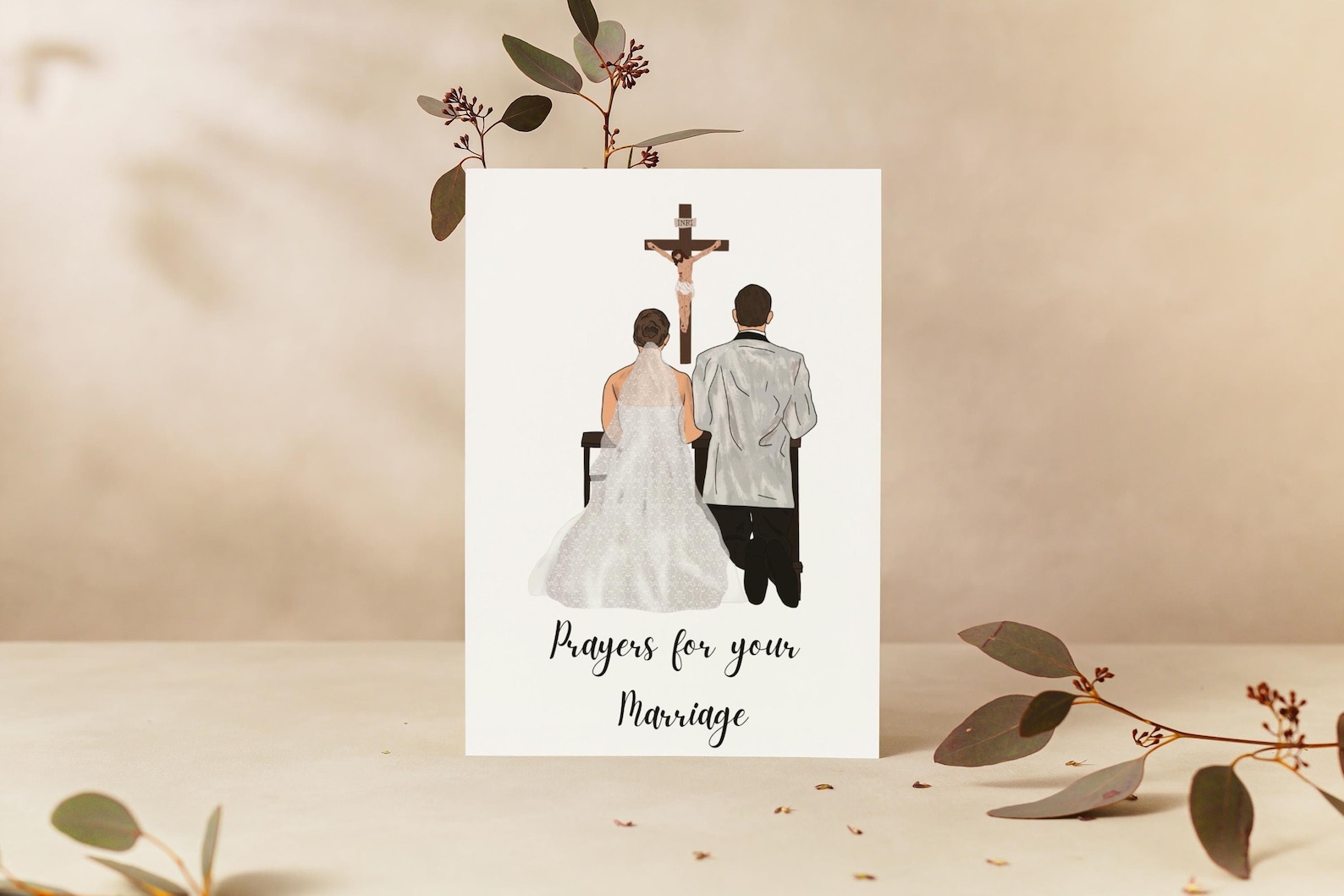 Catholic Wedding Card, Printable Catholic Card, Religious Wedding Card ...