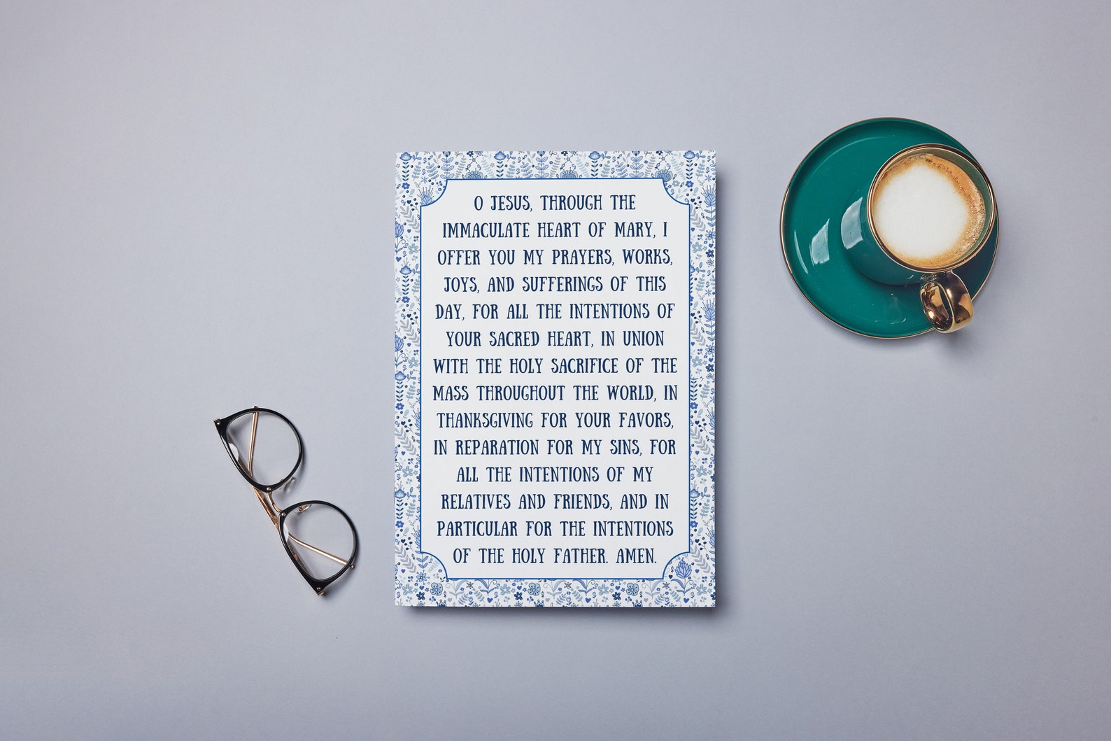 Catholic Wall Art Morning Offering Prayer Printable: Traditional Prayer ...