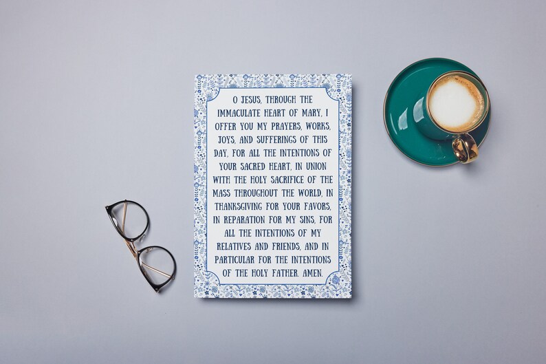 Catholic Wall Art Morning Offering Prayer Printable: Traditional Prayer ...