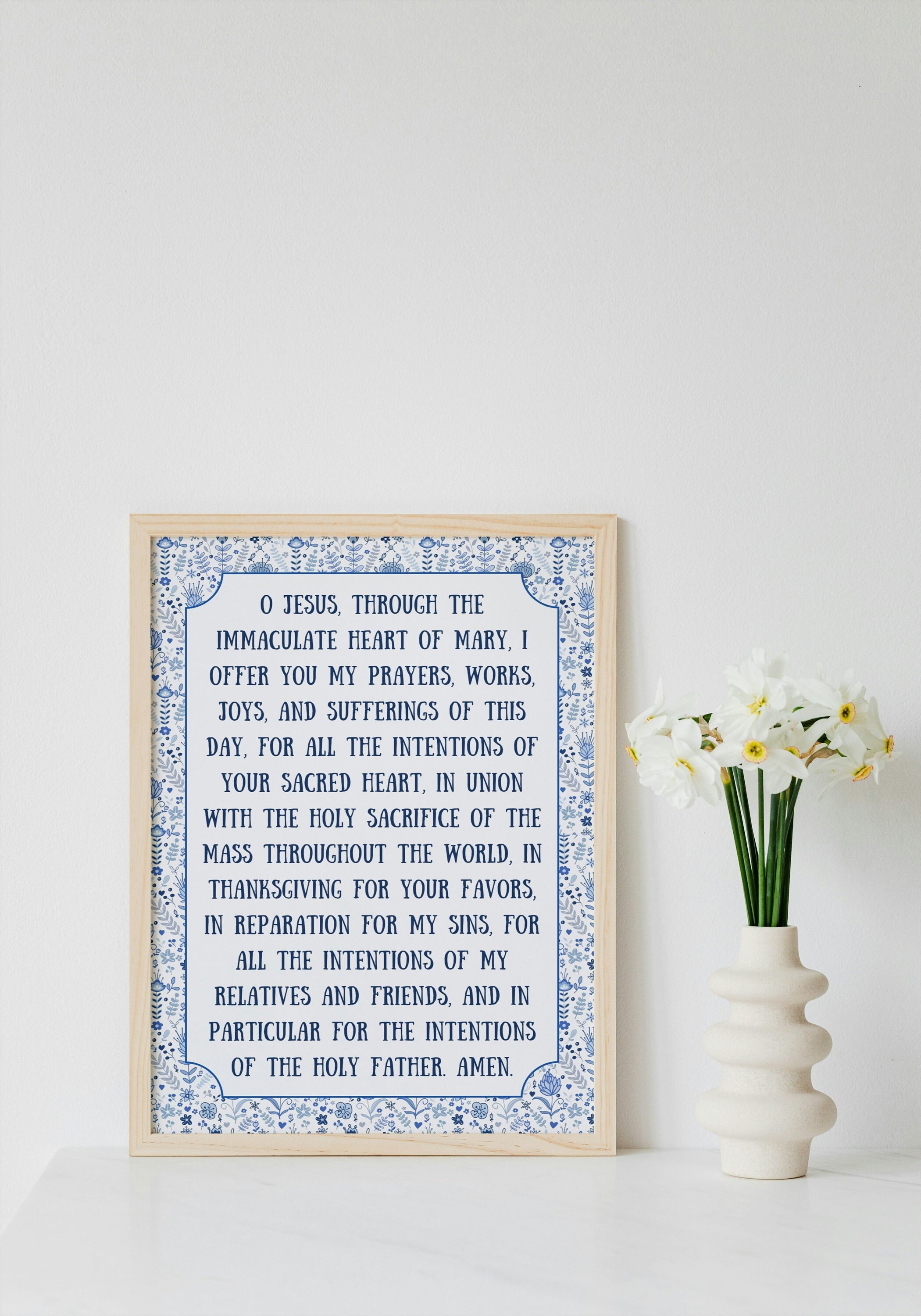 Catholic Wall Art Morning Offering Prayer Printable: Traditional Prayer ...