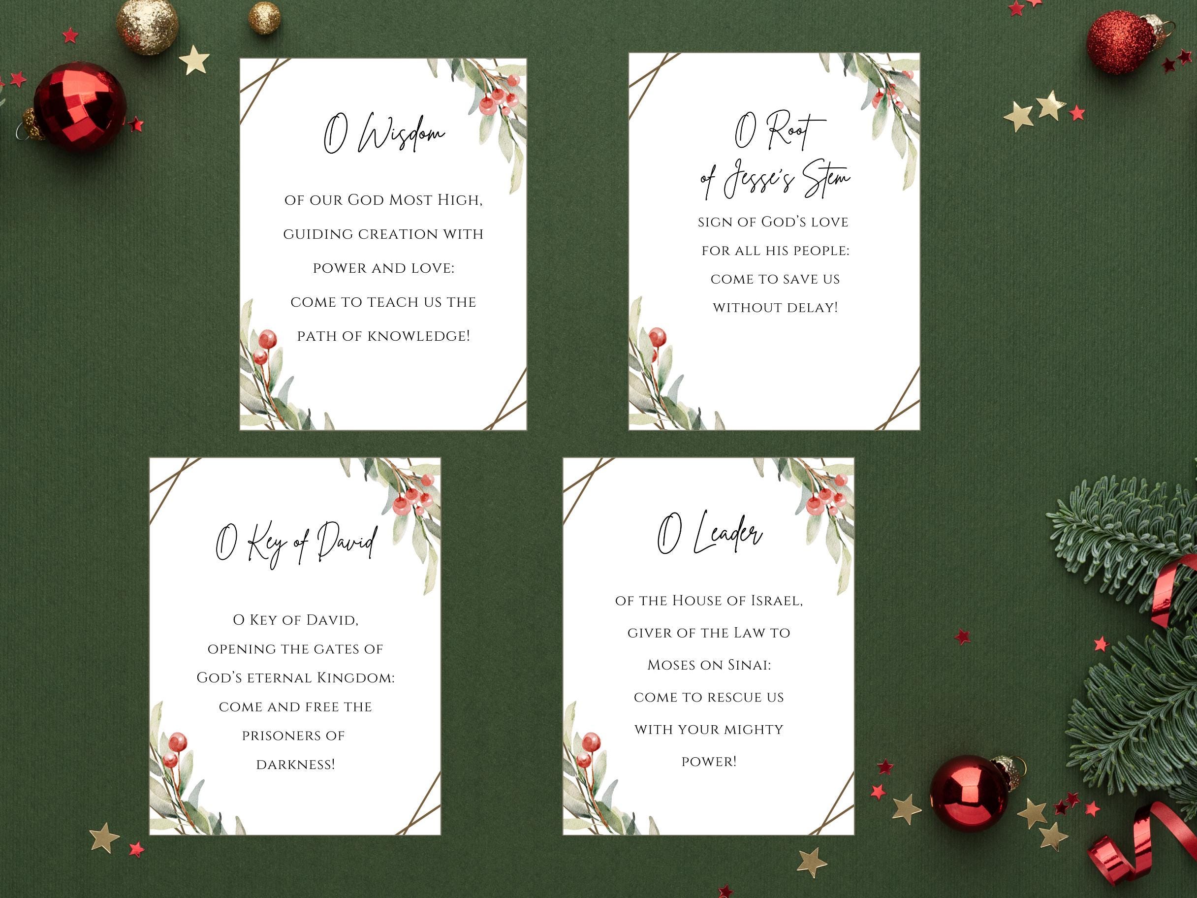 O Antiphons - Printable Prayers for Advent and Christmas Decor - Etsy