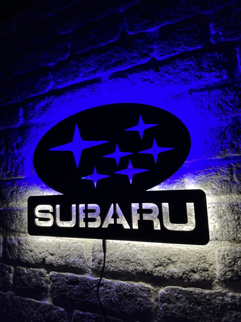 Subaru Led Sign, Subaru Wall Art , Subaru Led Light, Wood Wall Decor ...