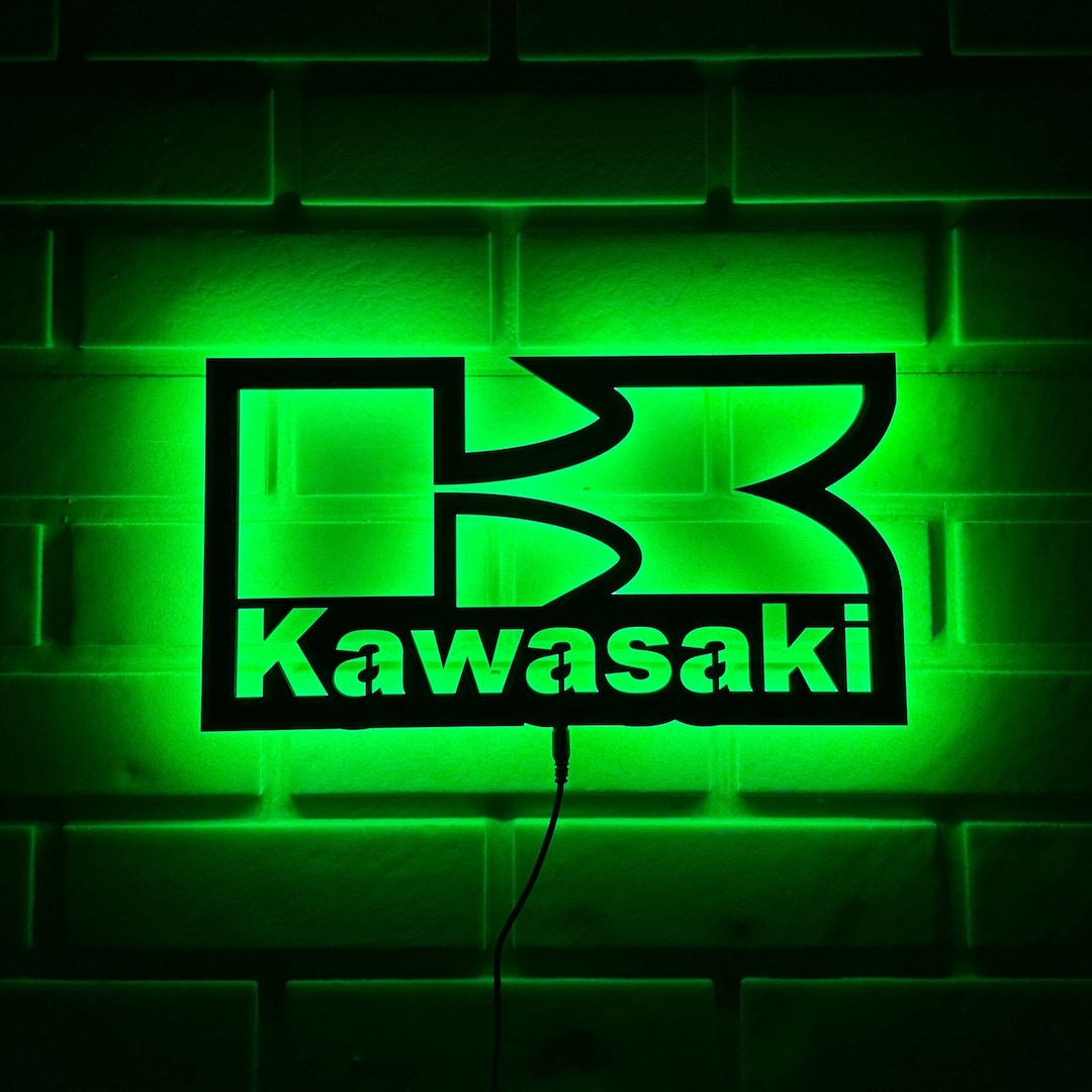 Kawasaki Led Sign, Kawasaki Wall Art, Kawasaki Led Light, Kawasaki Wall ...