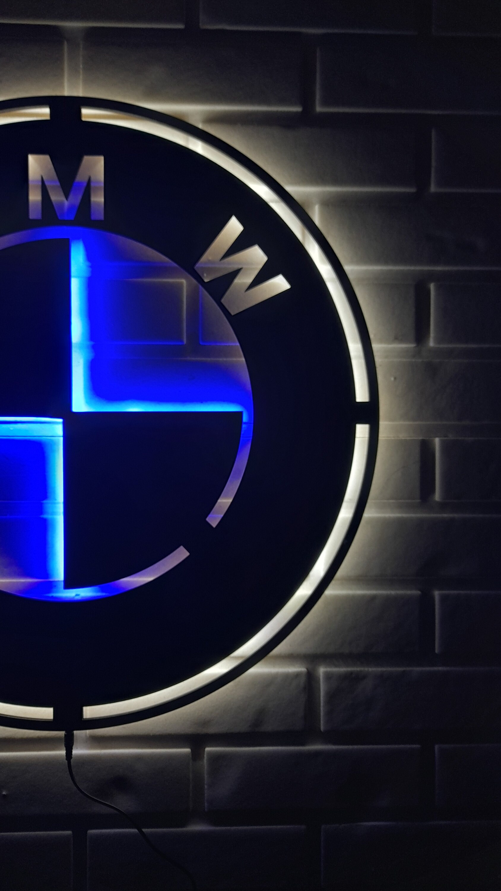 BMW Led Sign BMW Led Light BMW Logo Car Logo Wood Wall - Etsy Finland