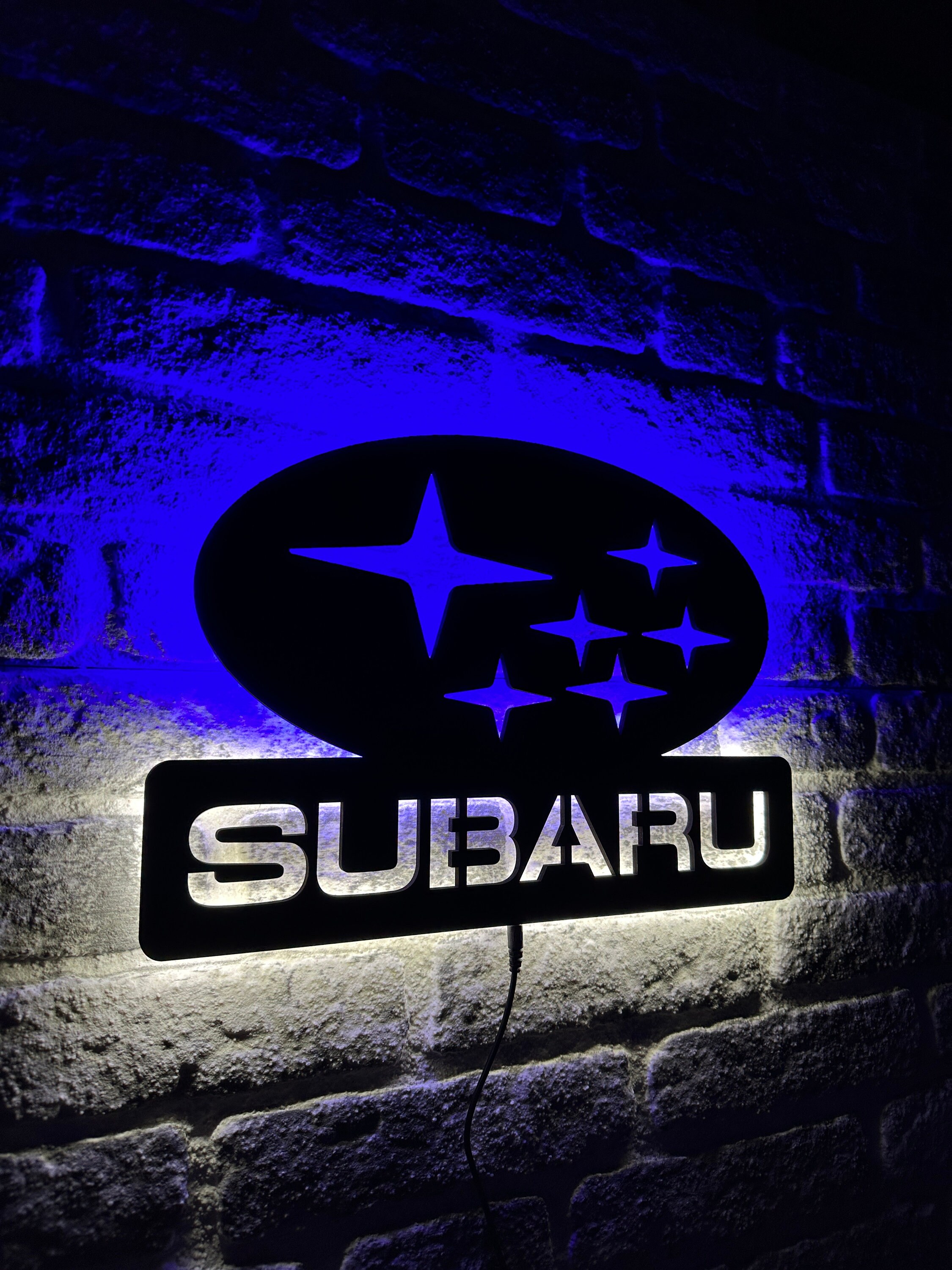 Subaru Led Sign, Subaru Wall Art , Subaru Led Light, Wood Wall Decor ...