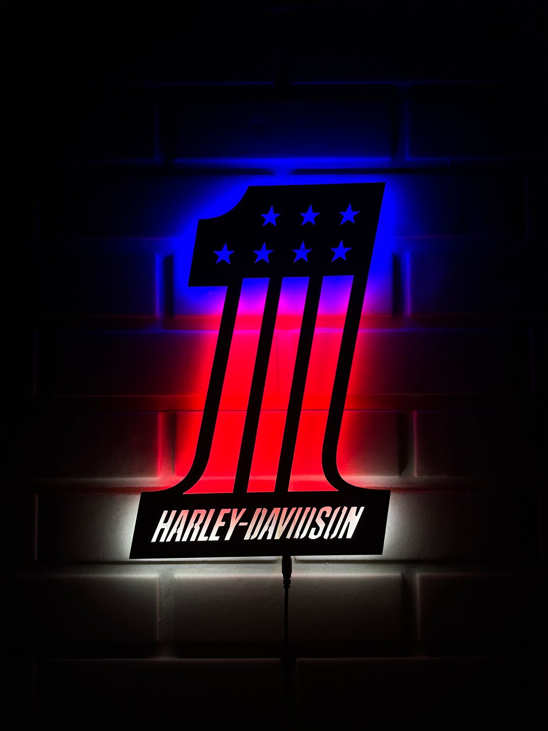 Harley Davidson Led Sign Harley Davidson Wall Art Harley - Etsy UK