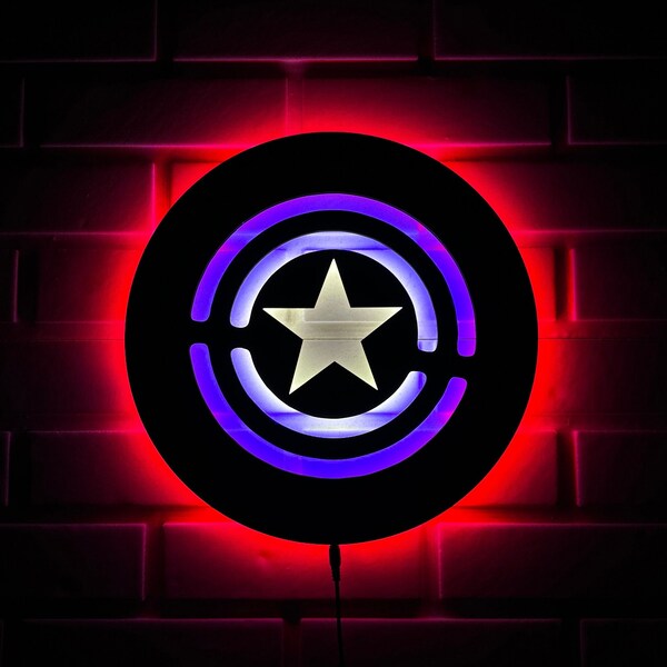 Captain America Led Light - Etsy