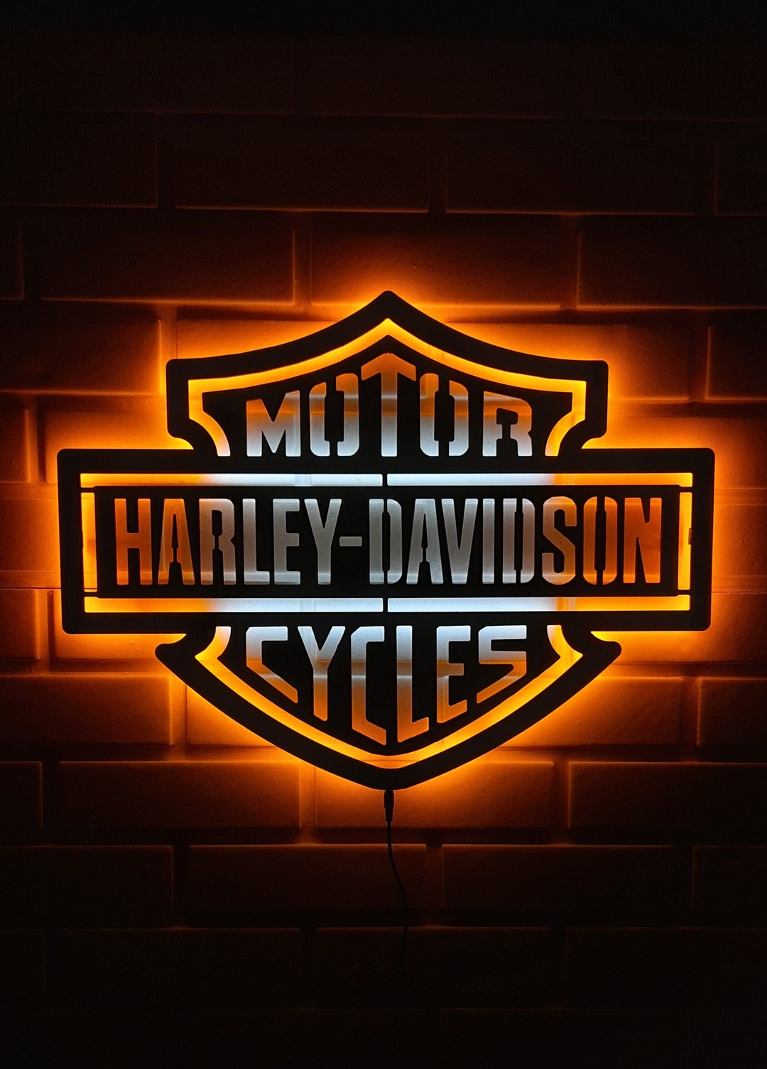 Harley Davidson Led Sign Harley Davidson Led Light Harley Etsy