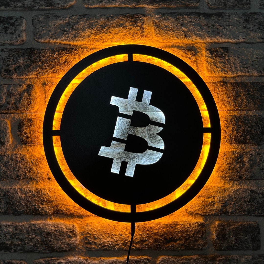 Bitcoin Wall Art Bitcoin Led Sign Bitcoin Led Light Wood - Etsy