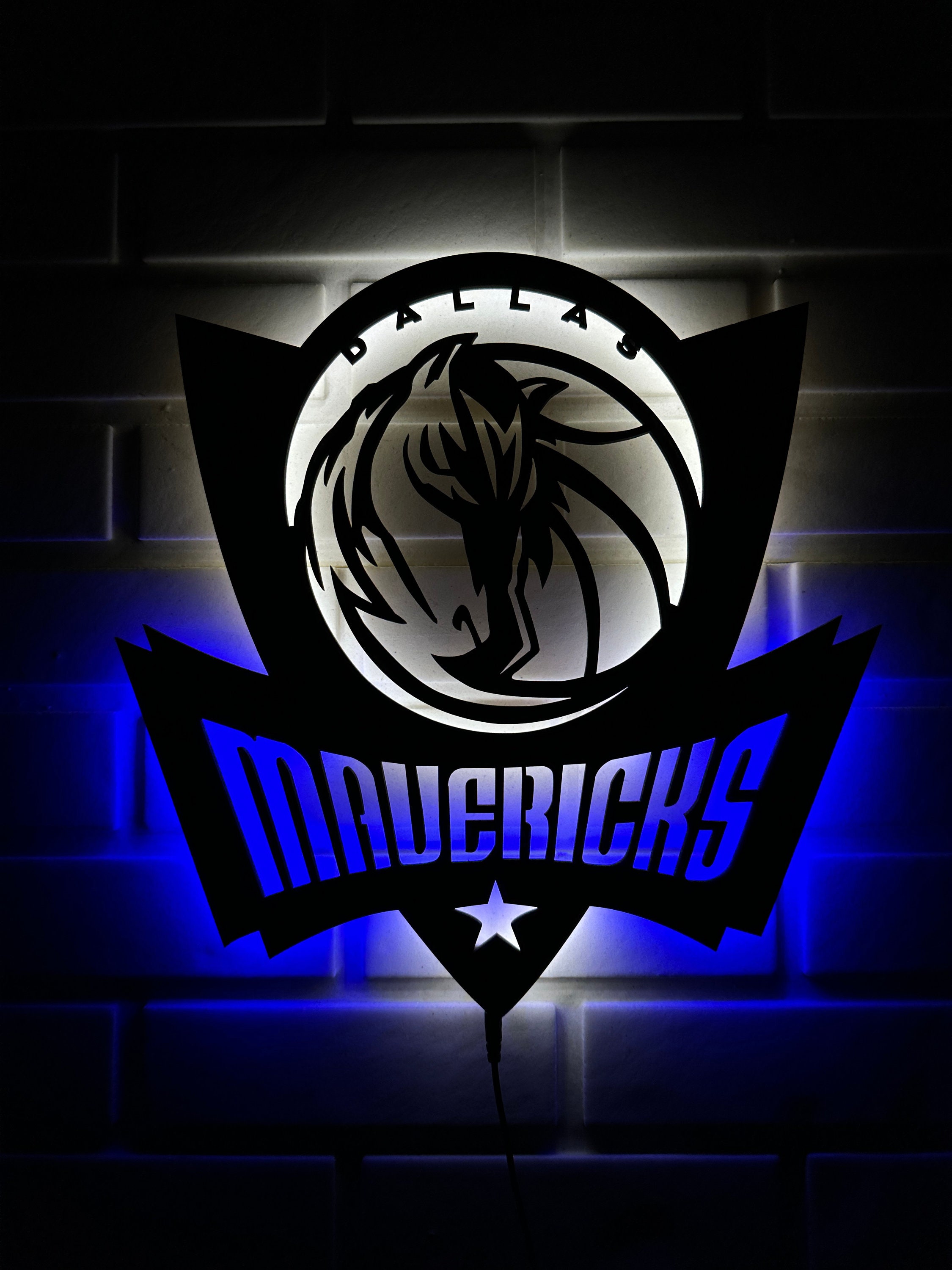 Dallas Mavericks Led Sign, Dallas Mavericks Wall Art, Mavericks Led ...