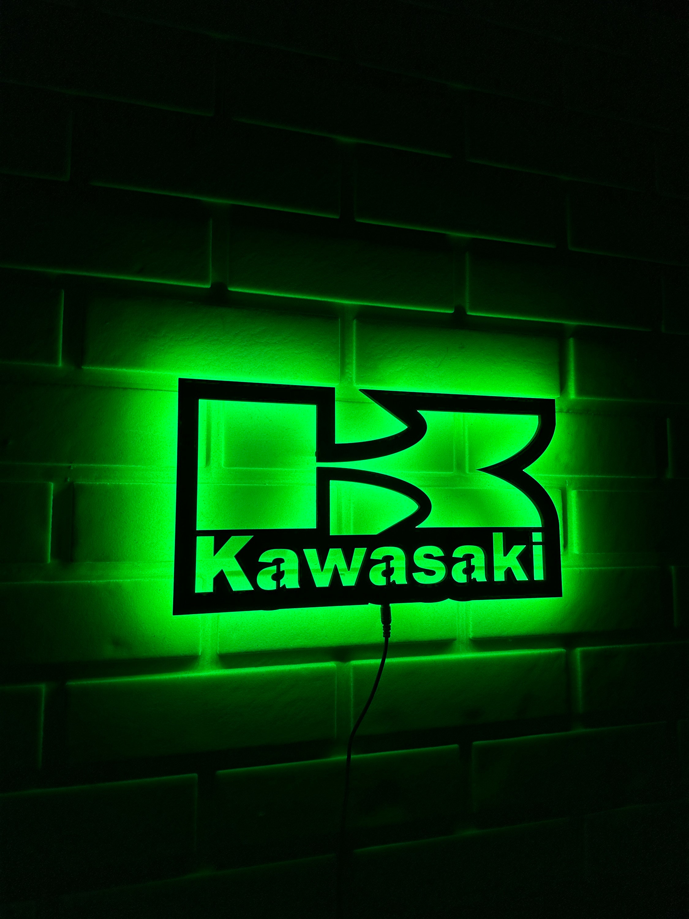 Kawasaki Led Sign, Kawasaki Wall Art, Kawasaki Led Light, Kawasaki Wall ...