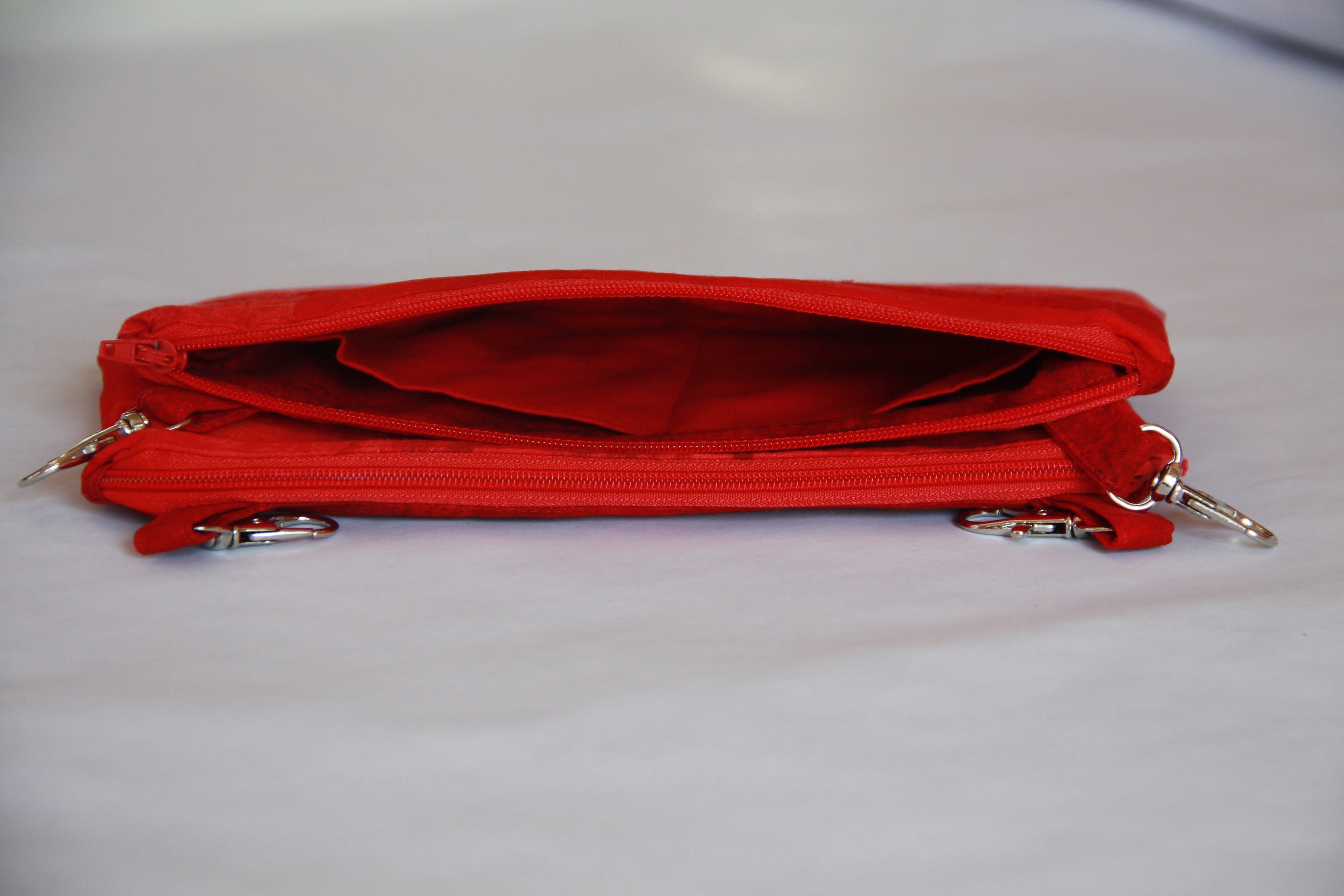 Red Clip on Hip Bag | Crossbody | Zipper Pouch for Phone, Wallet, Etc ...