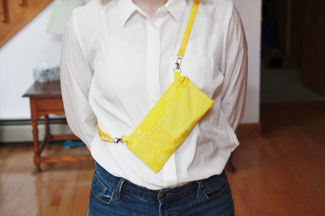 Yellow Clip on Hip Bag | Crossbody | Zipper Pouch for Your Phone, Cash ...