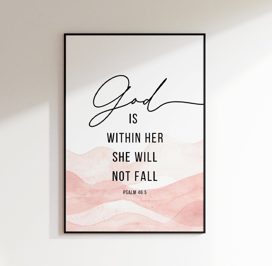 Christian Wall Art, Bible Verse Art, God is Within Her She Will Not ...