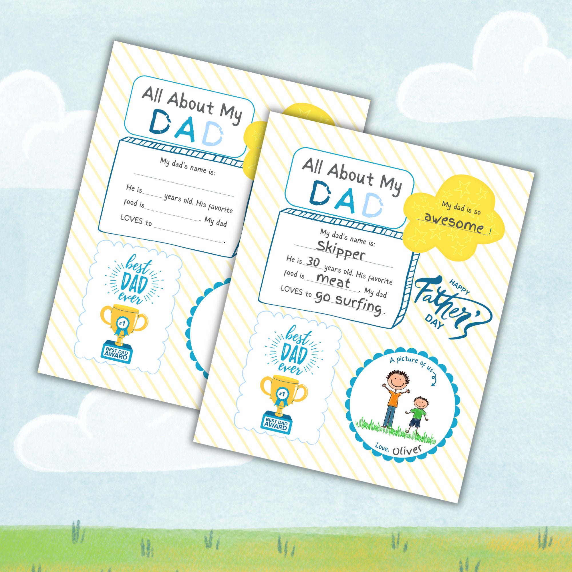 Father's Day Questionnaire, Father's Day Gift, Father's Day Survey, All ...