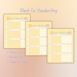 Boho Rainbow Checklist for Kids Chore Chart Daily Checklist Daily ...