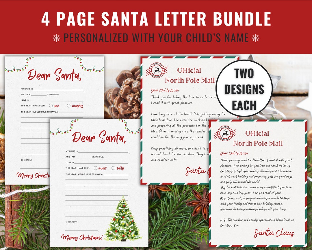 Personalized Letter From Santa Claus, Letter to Santa Claus, Christmas ...
