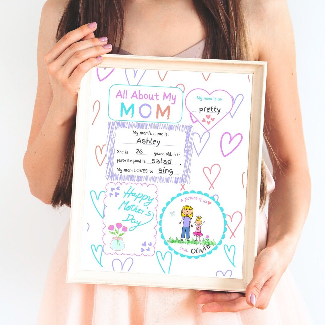 Mother's Day Survey Questionnaire, Gift for Moms, All About My Mom ...